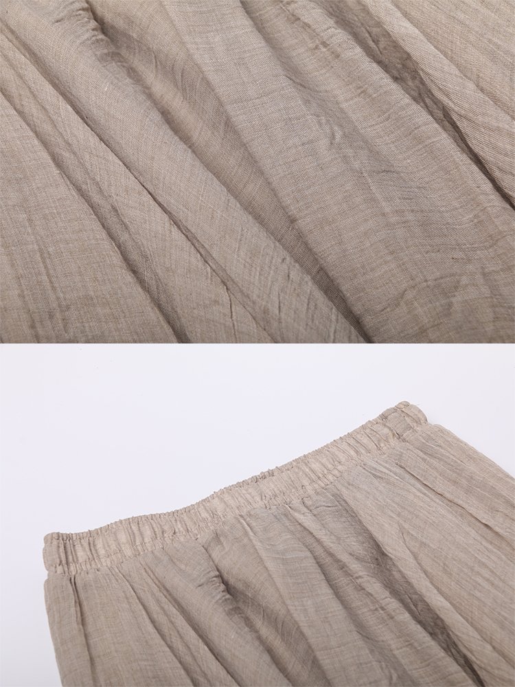 OCHENTA Cotton Long Maxi Skirt Flowy Boho for Summer Beach Goth Fairy Renaissance Weekend Skirts Off White 85CM