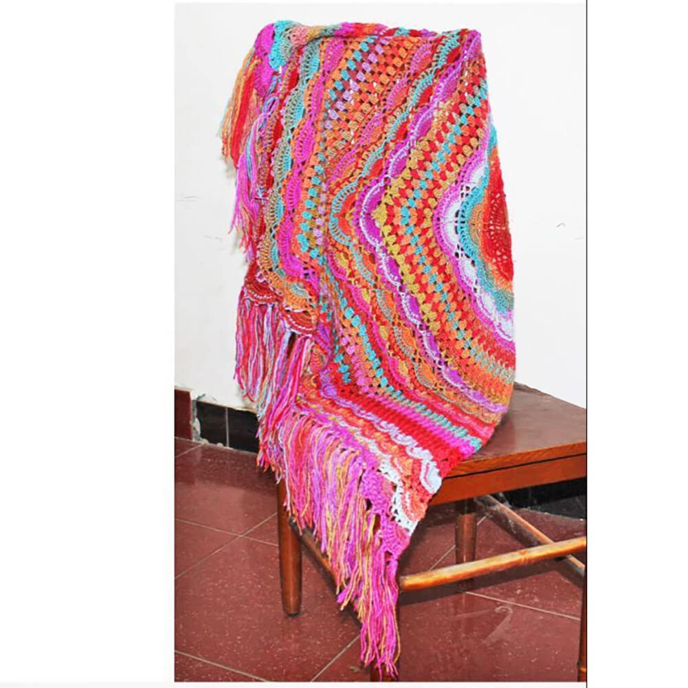 3 Skeins Colorful Soft Yarn, 400 Meters/437yd Gradient Multi Color Warm Wool Yarn Single-Layer Knitting Yarns for Knitting and Crocheting DIY Crafting Scarf Shawl Hat Sweater Coat