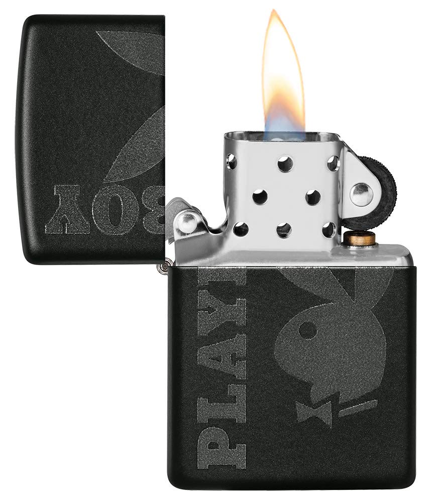 Zippo Playboy Black on Black Matte Pocket Lighter