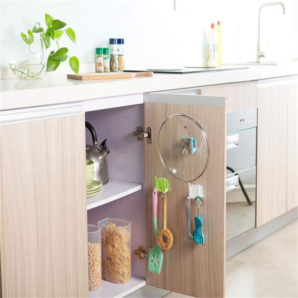Kitchen & Dining, iuuhome Plastic Kitchen Pot Pan Cover Shell Cover Sucker Tool Bracket Storage Rack (Green)