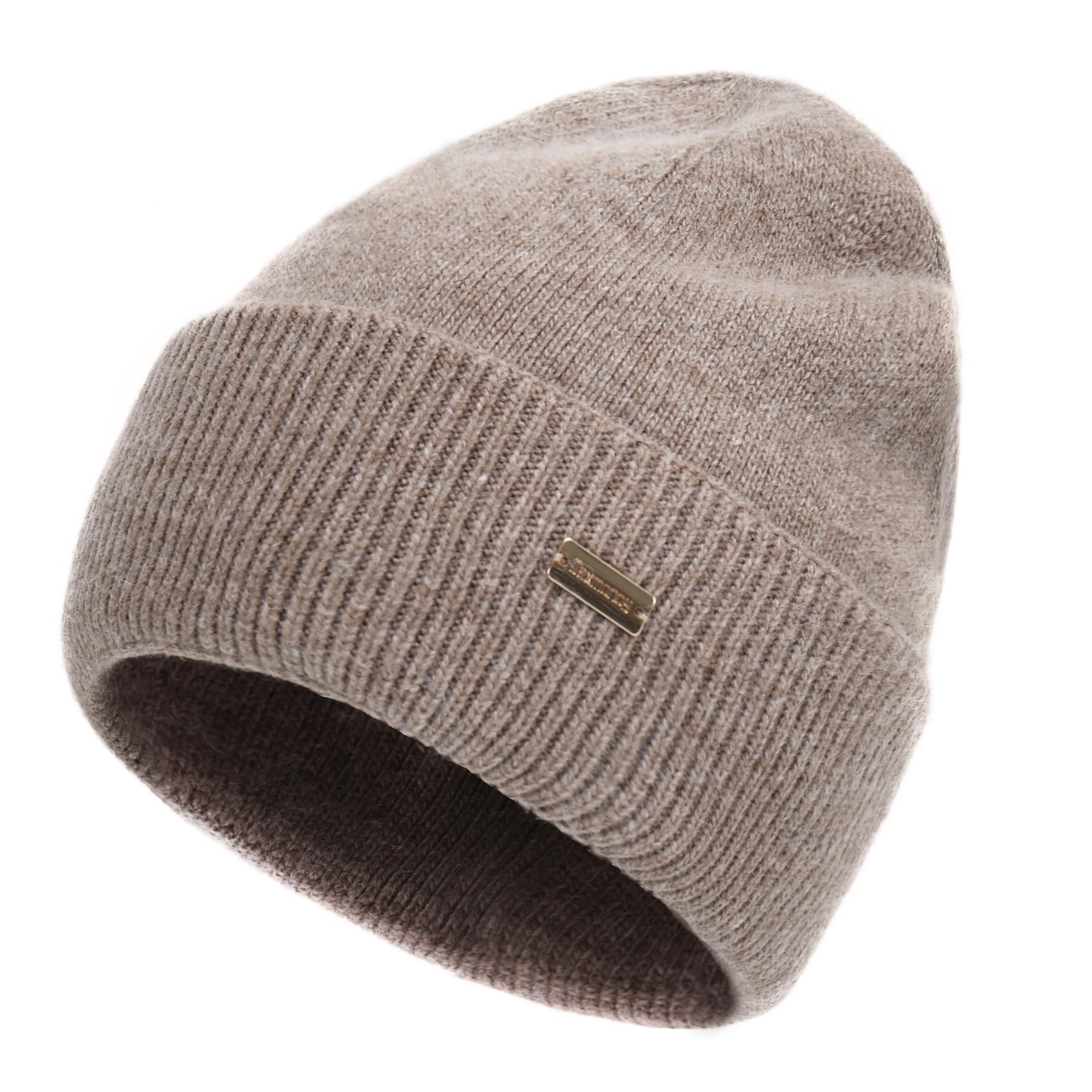 jaxmonoy Knit Beanies Winter Hats for Women and Men Soft Warm Double Layer Ladies Skull Knitted Beanie Caps - Brown