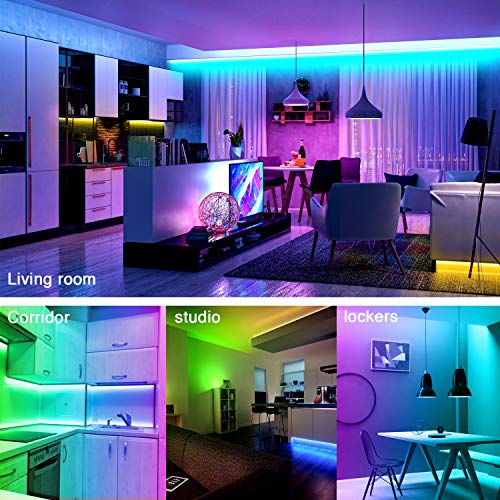 dalattin 65.6ft Led Lights for Bedroom Led Strip Lights Color Changing Lights with 44 Keys Remote,2 Rolls of 32.8ft