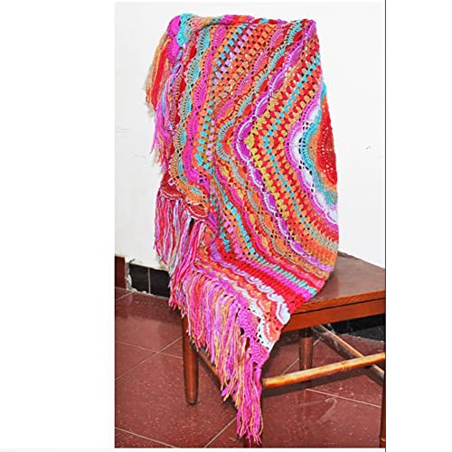Knitting Yarn Skeins Rainbow Multicolor Yarn Wool Crochet Yarn for Crocheting and Knitting Craft Yarn for Knitting and Crochet Projects DIY Crocheting Soft Knitting Yarn Skeins 1 Piece