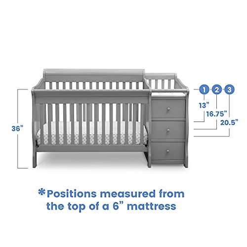 Delta Children Princeton Junction Convertible Crib N Changer, Grey