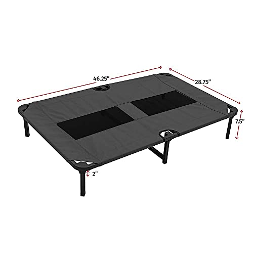Lucky Dog 48'' Elevated Pet Bed Cot | Indoor & Outdoor Use | Gray