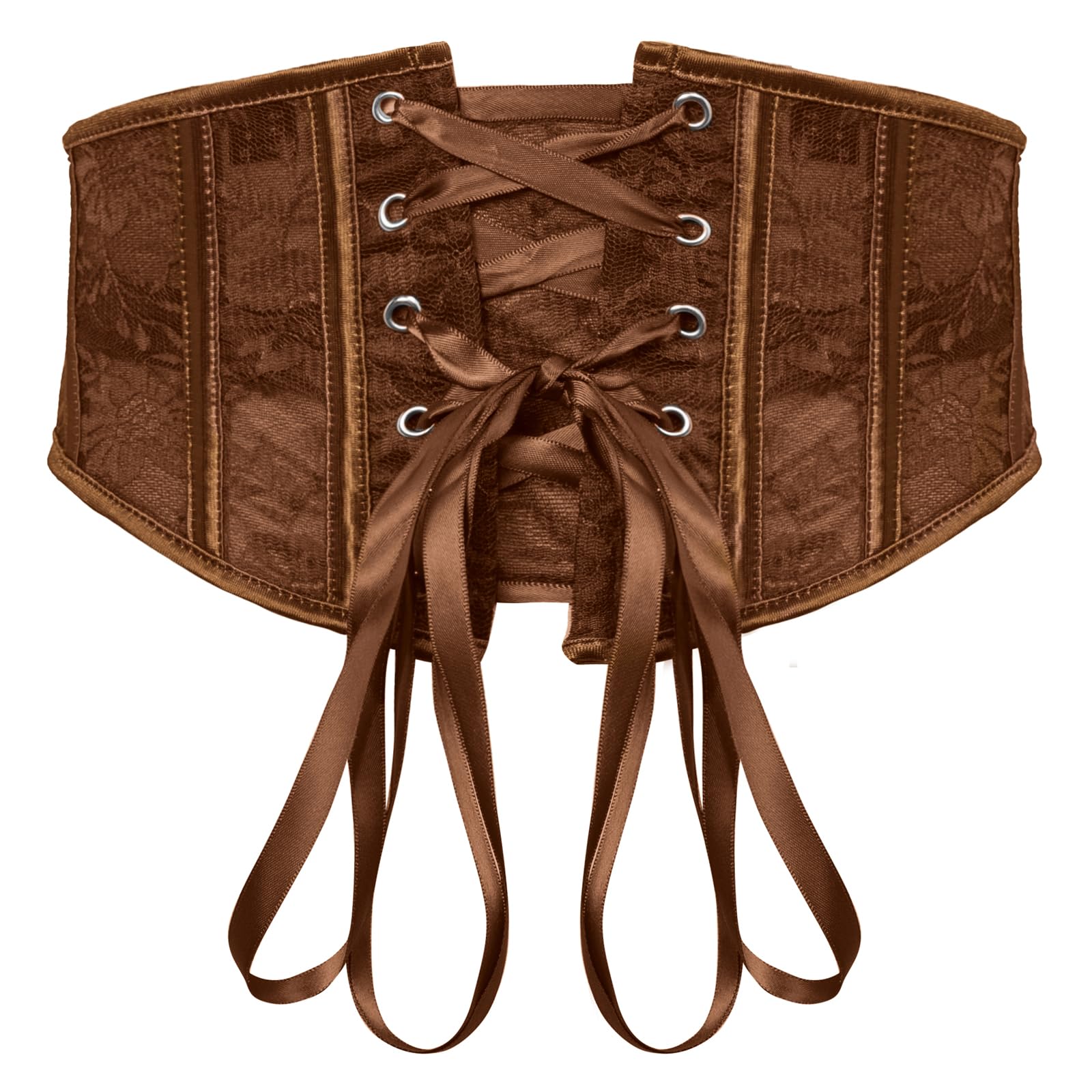 Scarlet Darkness Corset Belt Women Lace Up Waist Belt Ren Faire Underbust Corset Brown Size 10