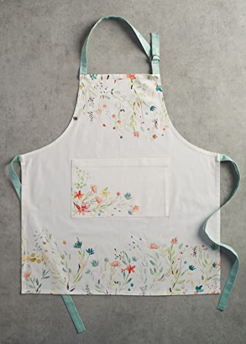 Maison d' Hermine Colmar 100% Cotton 1 Piece Kitchen Apron with an Adjustable Neck & Visible Center Pocket with Long Ties for Women Men | Chef (27.50"x31.50")