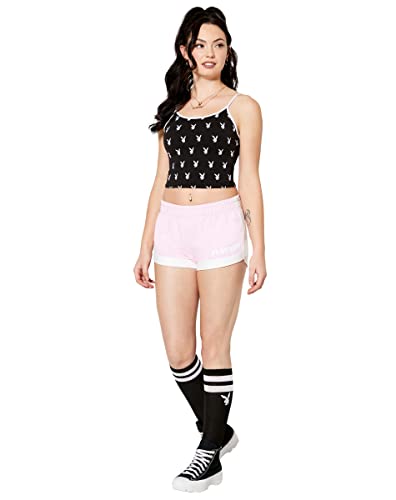 Spencer's Playboy Dolphin Shorts Pink | Officially Licensed | Exclusively at Spencer's | Relaxed fit | Elastic Waist Closure| Machine wash | Imported - L