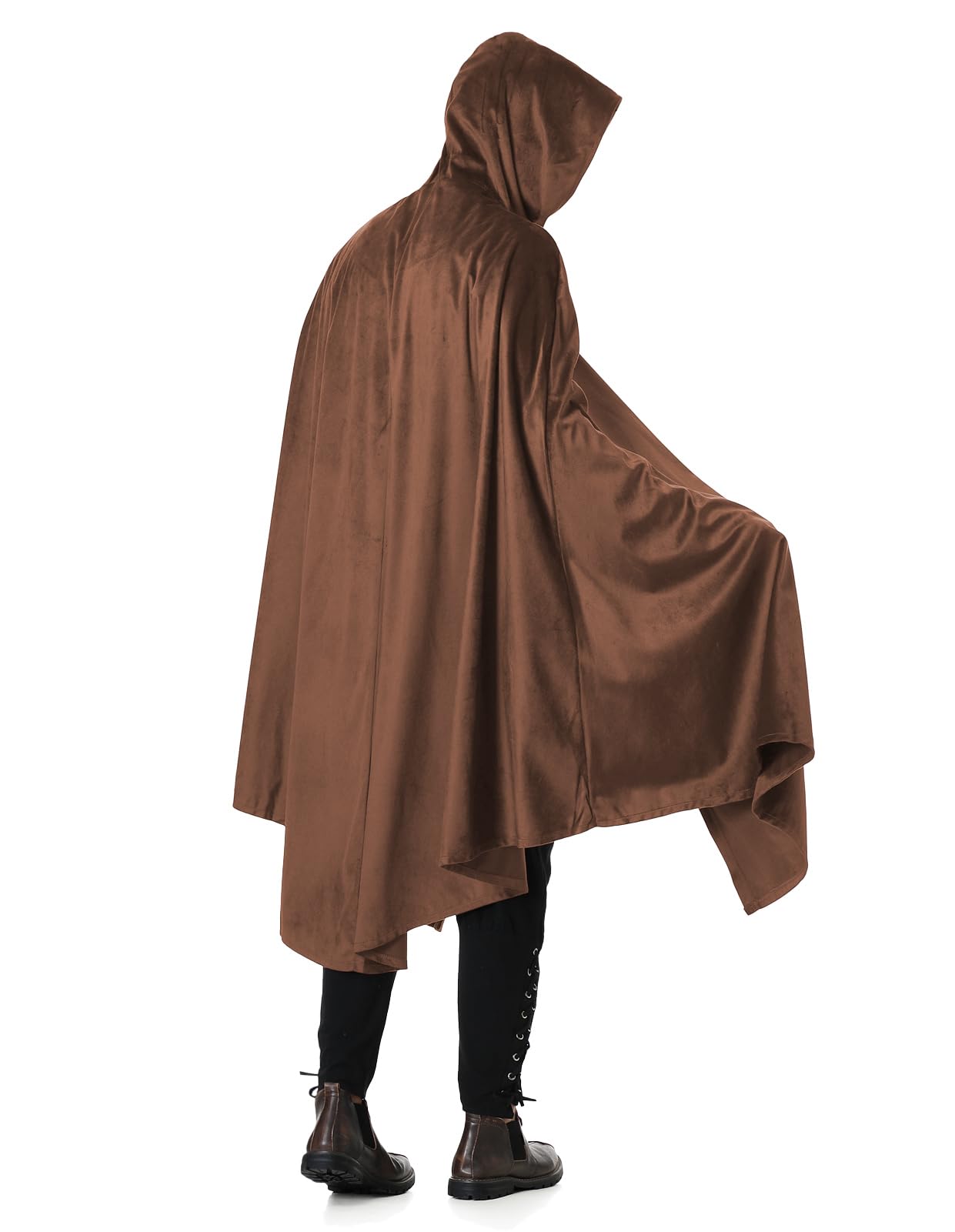 Colorful House Adult Northern knight Costume Cloak Gothic Witch Cloak Renaissance Medieval Capes(Brown,39")
