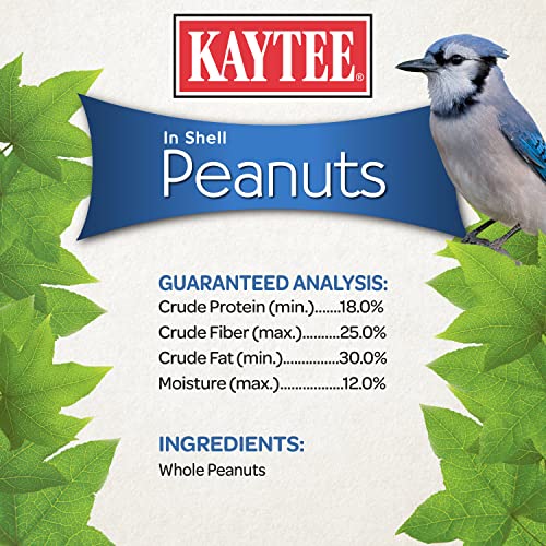 Kaytee Peanuts in Shell for Squirrels, Woodpeckers, Nuthatches, Jays, Towhees, Cardinals, Indigo Buntings, and Other Wild Birds, 5 Pound