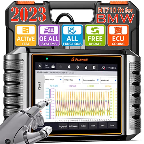 Full Diagnostic Tool fit for BMW FOXWELL NT710 OBD2 Scanner fit for BMW, Upgrade NT510 Elite Full System Diagnostic Scanner, All Reset BiDirectional Scan Tool Code Reader Battery Registrate ECU Coding