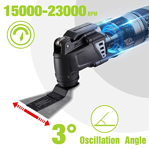 WORKPRO Oscillating Multi-Tool Kit, 3.0 Amp Corded Quick-Lock Replaceable Oscillating Saw with 7 Variable Speed, 3° Oscillation Angle, 17pcs Saw Accessories, and Carrying Bag
