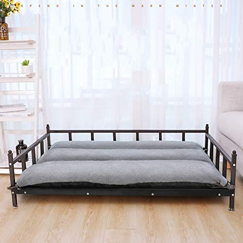 LXLA Deluxe Large Dogs Bed, Metal Elevated Pet Cot with Soft Mat, Adjustable Height Non Slip Foot, for Medium & Large Dogs, Easy Install (Size : L 101×68×30cm)