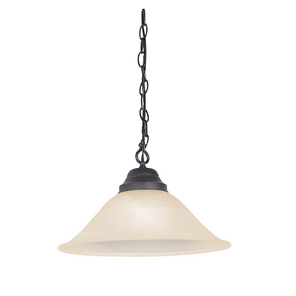 Design House 517664 Millbridge Traditional 1 Indoor Hanging Swag Light with Alabaster Glass Shade for Living Dining Room Bar Area, Oil Rubbed Bronze