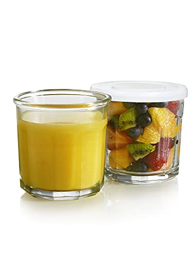 Luminarc N7593 Working Glass Storage Jar with Lids, 14 Ounce, Set of 4, Clear