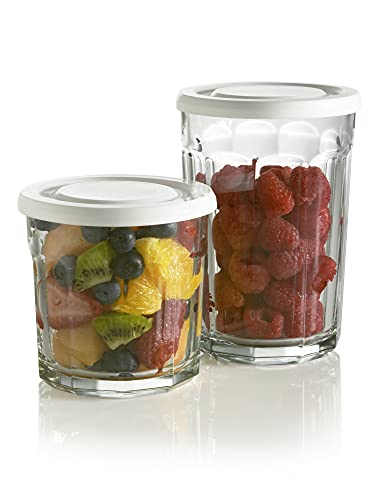 Luminarc N7593 Working Glass Storage Jar with Lids, 14 Ounce, Set of 4, Clear