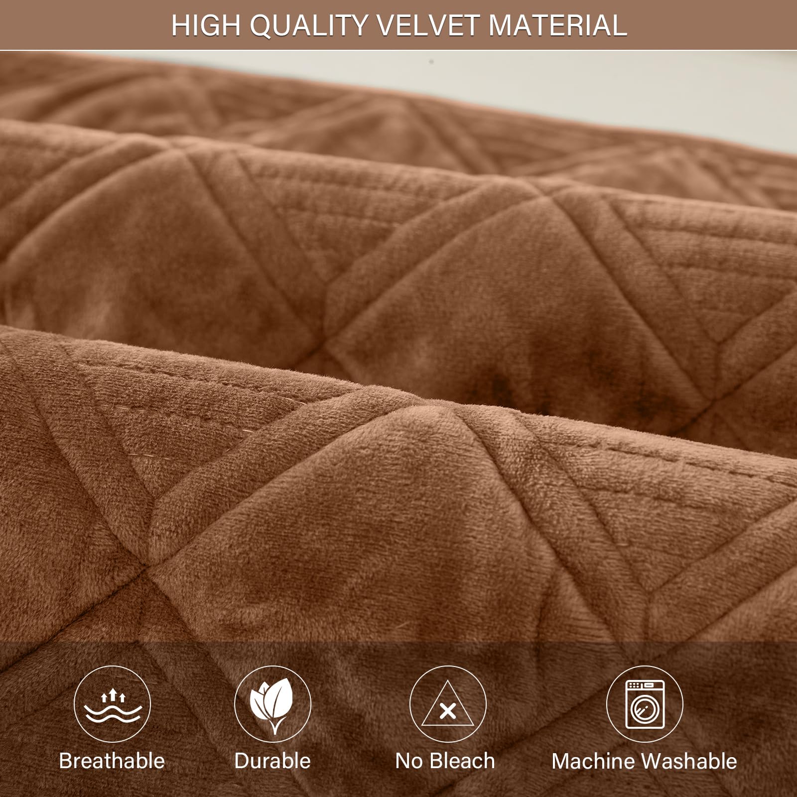 Deep Dream Couch Cover, 1 Piece Couch Arm Covers & Backrest Cover, Sectional Couch Covers, Anti-Slip Armrest Covers for Dogs Cats Recliner Loveseat Sofa L Shaped, 28 x 28 Inch - Light Coffee(1 Piece)