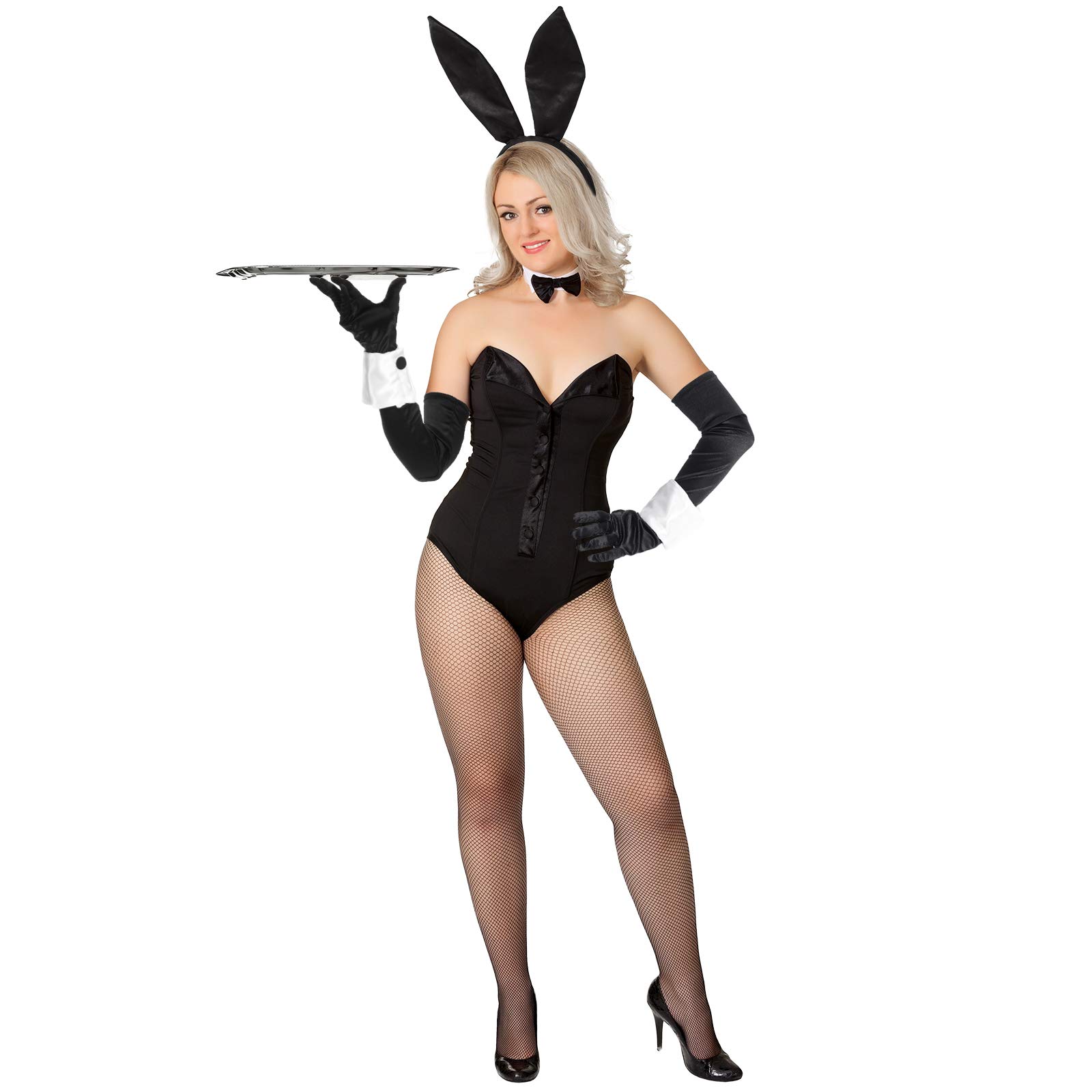 Zhanmai Bunny Costume Set Including Bunny Ear Headband, Cuffs and Tail Accessory for Easter Party