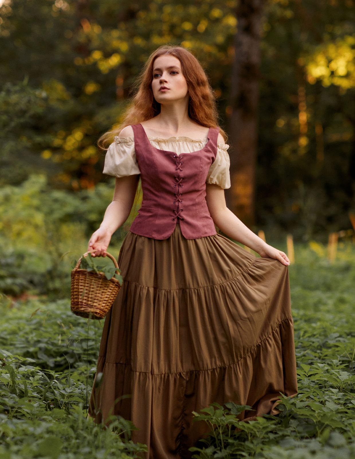 Scarlet Darkness Womens Renaissance Costume Vest Victorian Steampunk Waistcoat Wine L