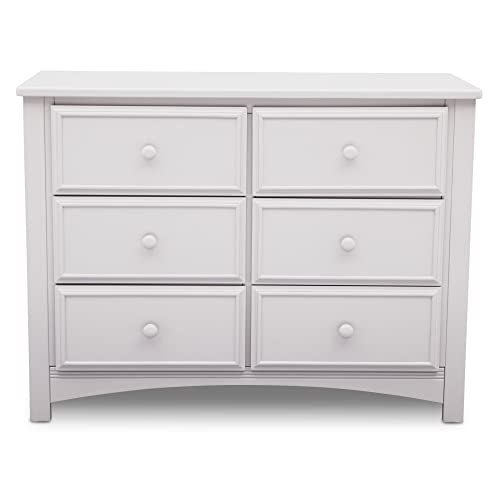 Delta Children Unisex Nursery 6 Drawer Double Dresser, Greenguard Gold Certified, Bianca White