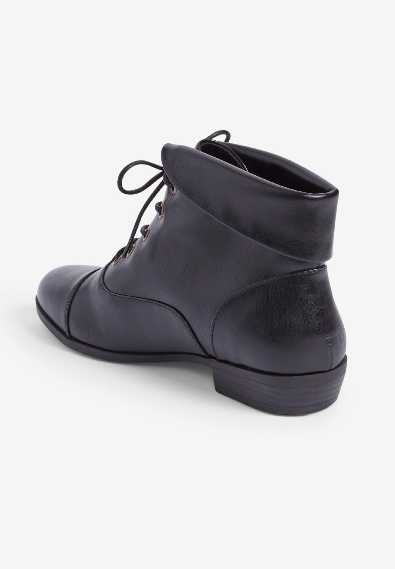 Comfortview Darcy Bootie Lace-Up Short Ankle Boot Women's Winter Shoes (Wide Widths Available) - 8 1/2 W, Black