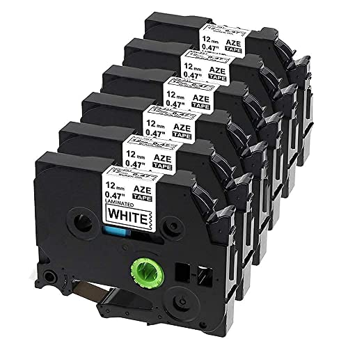 Compatible Label Tape Replacement for Brother Ptouch TZe-231 Black on White Label Tape Bundle with Replace TZe-131 Black on Clear Label Tapes, 0.47" x 26.2', (Total 11-Pack)
