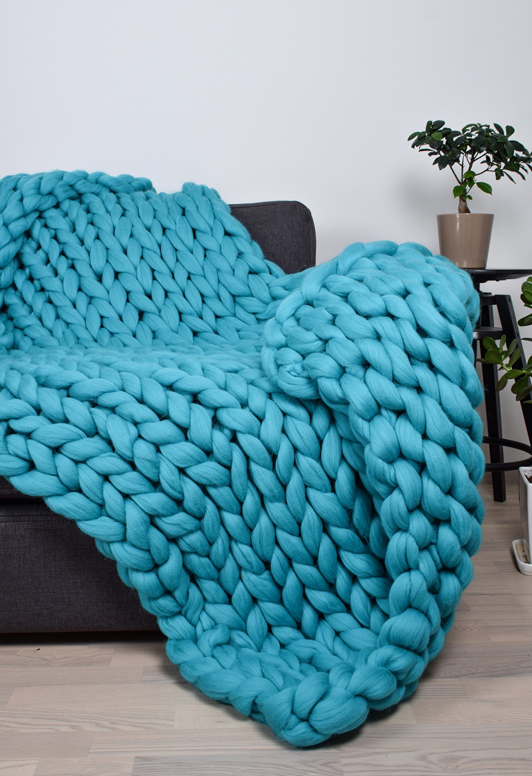 Chunky knit blanket Chunky blanket Merino wool blanket Giant throw Chunky Merino wool blanket Plaid Home decor Christmas gift Christmas present Interior design