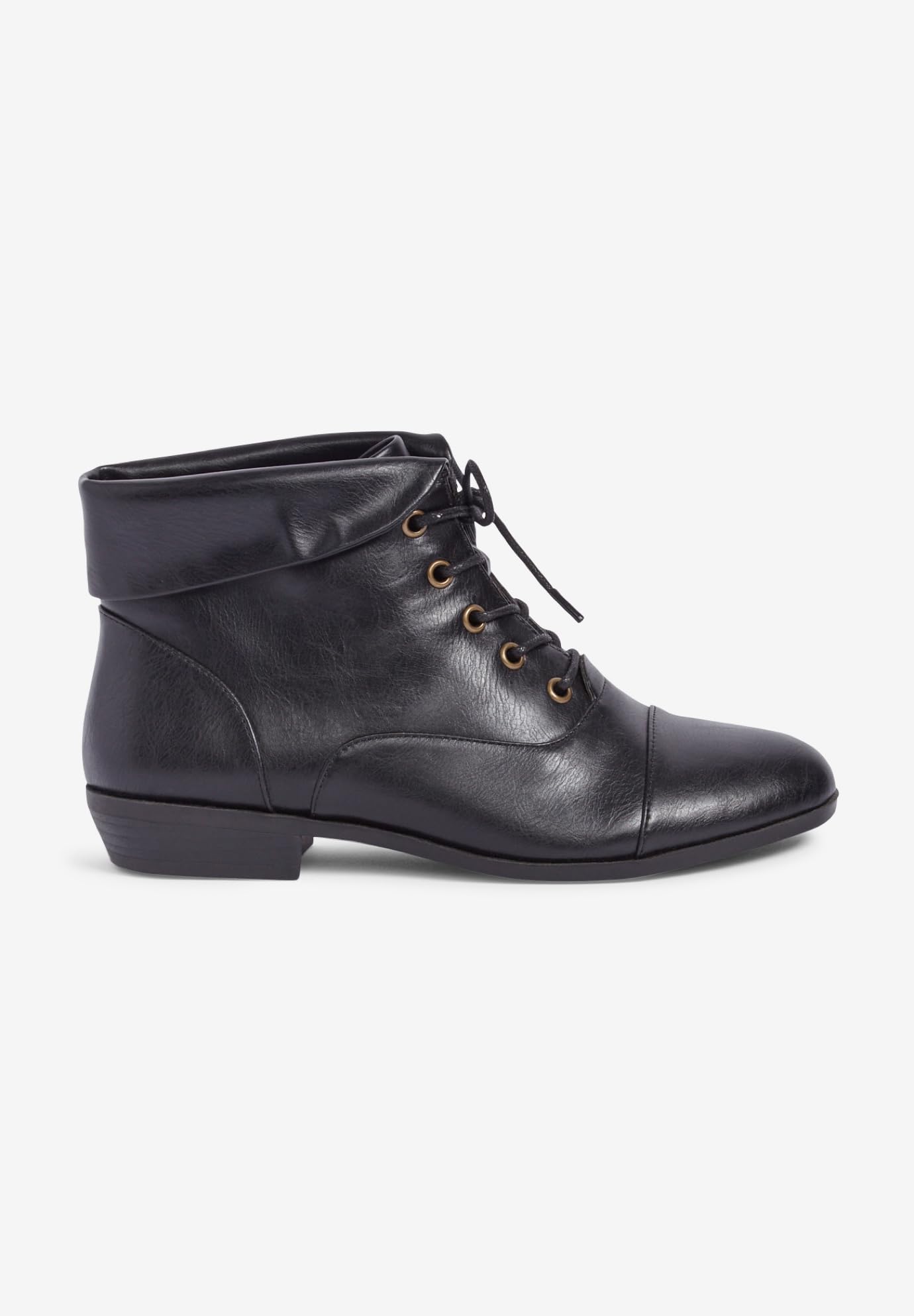Comfortview Darcy Bootie Lace-Up Short Ankle Boot Women's Winter Shoes (Wide Widths Available) - 8 1/2 W, Black