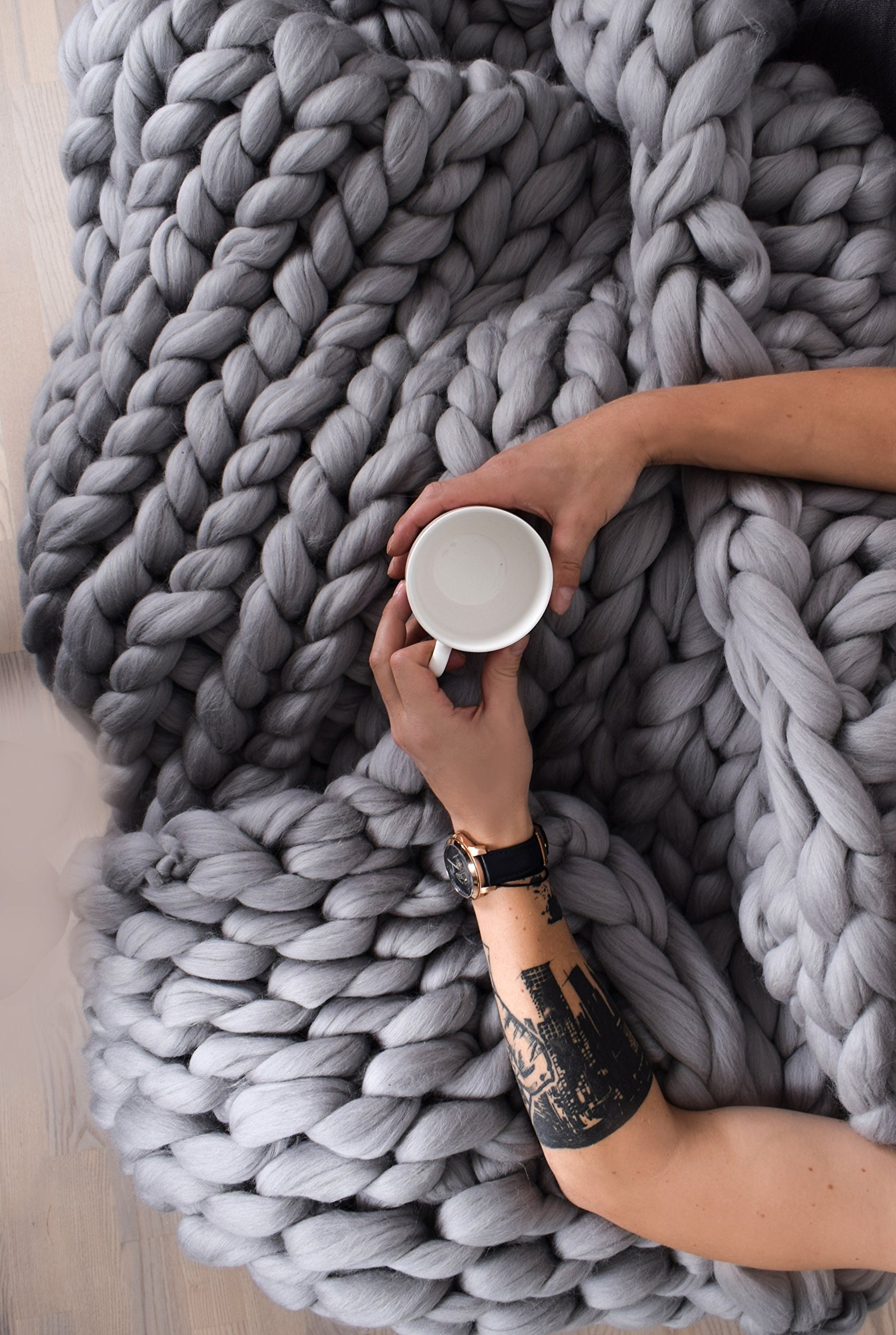 Chunky knit blanket Chunky blanket Merino wool blanket Giant throw Chunky Merino wool blanket Plaid Home decor Christmas gift Christmas present Interior design