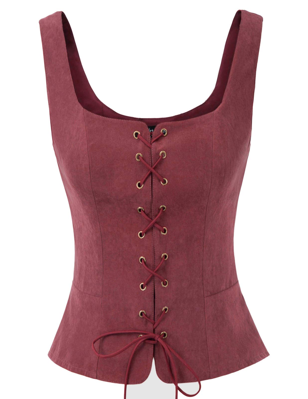Scarlet Darkness Womens Renaissance Costume Vest Victorian Steampunk Waistcoat Wine L