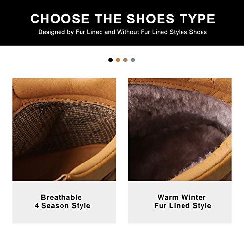 Govicta Mens Casual Shoes Leather Slip On Loafers Oxford Leather Chukka Boot for Men Work Office Dress Shoes Brown Size8.5