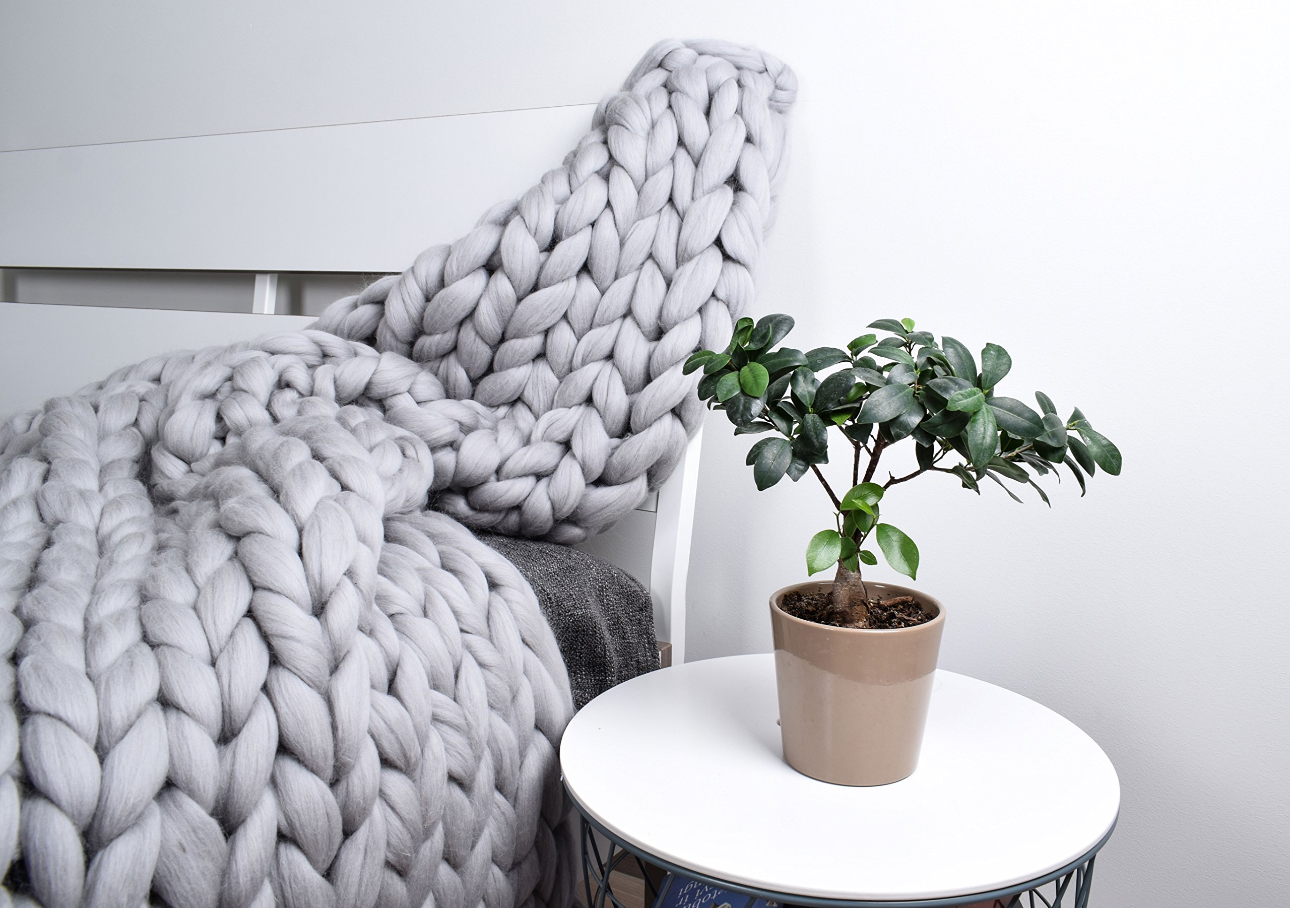 Chunky knit blanket Chunky blanket Merino wool blanket Giant throw Chunky Merino wool blanket Plaid Home decor Christmas gift Christmas present Interior design