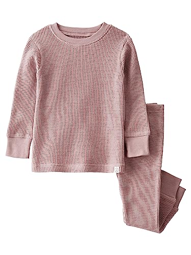 little planet by carter's unisex-baby Baby and Toddler 2-piece Pajamas made with Organic Cotton, Waffle Knit Mauve, 24 Months
