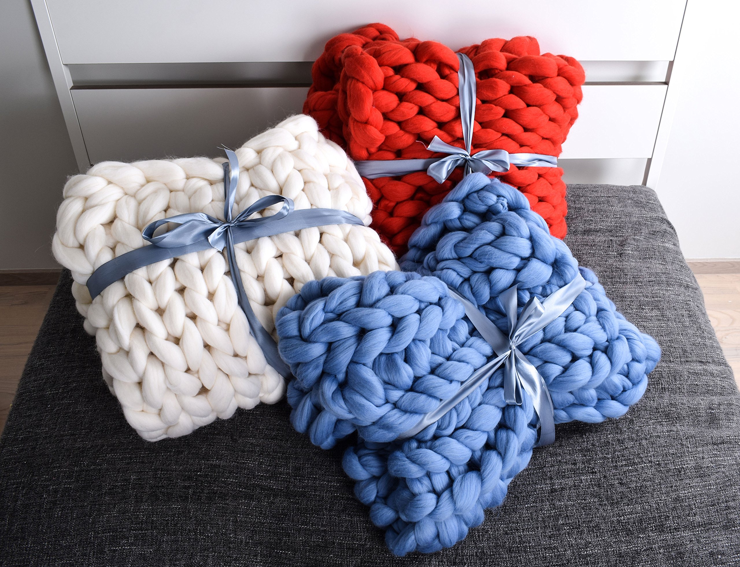 Chunky knit blanket Chunky blanket Merino wool blanket Giant throw Chunky Merino wool blanket Plaid Home decor Christmas gift Christmas present Interior design