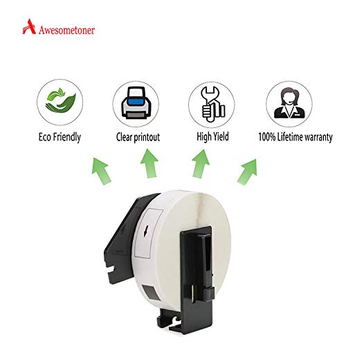 Awesometoner Compatible Replacement for File Folder Labels Brother DK-1203 DK1203 use with Brother 17mm x 87.1mm (0.66" x 3.4") (Black on White, 5-Pack)