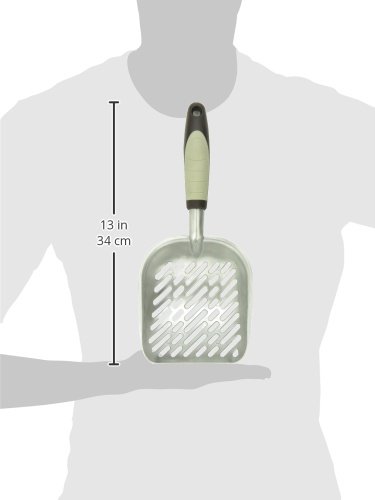 Petmate Metal Cat Litter Scoop, Premium Non-Stick Large Cat Litter Scooper, Deep Shovel Kitty Litter Scoop with Non-Slip Handle & Curved Design for Maximum Coverage