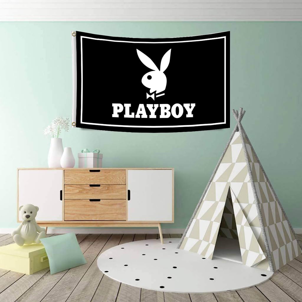 Playboy Banner Flag 3x5Feet Funny Flag with 2 Brass Grommets For College Dorm Room Man Cave