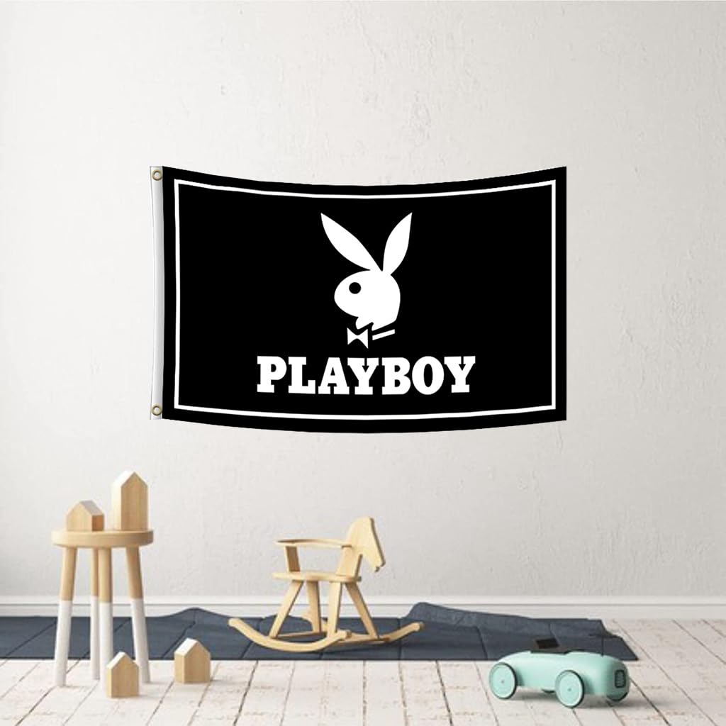 Playboy Banner Flag 3x5Feet Funny Flag with 2 Brass Grommets For College Dorm Room Man Cave