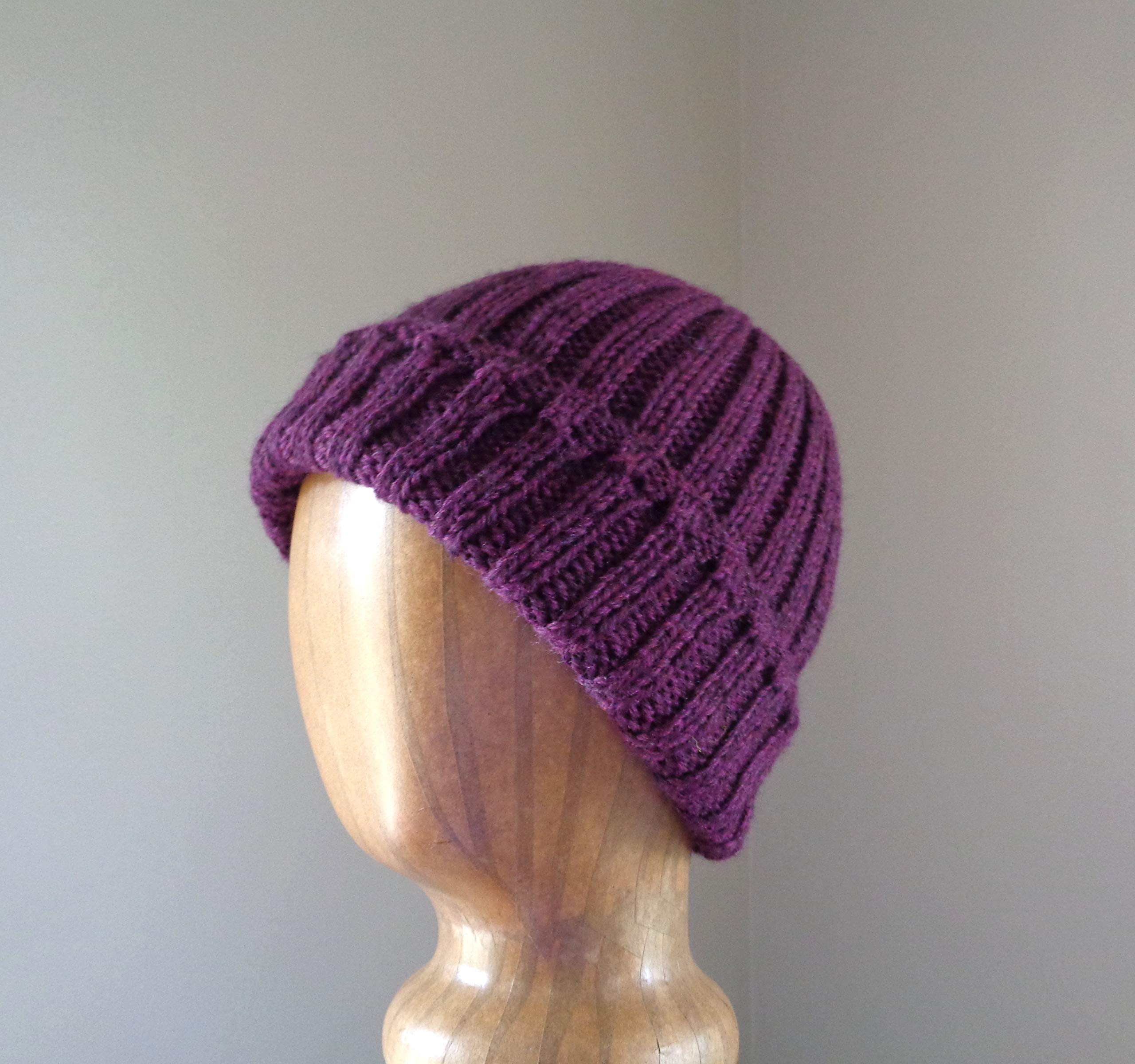 Women's Knit Hat, Pure Wool, Watch Cap Beanie, Teen Girls Warm Cap