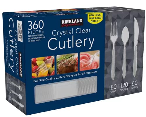Kirkland Signature CUTLERY Crystal Clear Cutlery-360 ct, Pack of 1-360 Units