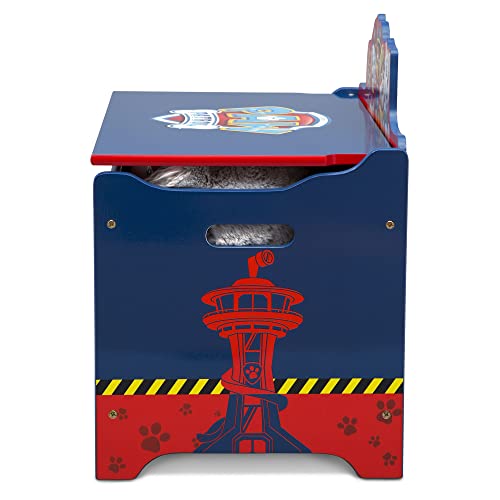 Delta Children PAW Patrol 4-Piece Playroom Set Includes Table with 2 Chairs and Deluxe Toy Box, Blue