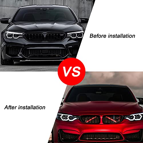 Grille Insert Stripes Replace for BMW F20 F30 F32 2012-2018, 320i 328i 330i 335i 420i 428i 435i Accessories (Red, 3 series)