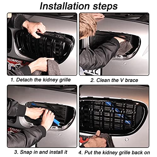 Grille Insert Stripes Replace for BMW F20 F30 F32 2012-2018, 320i 328i 330i 335i 420i 428i 435i Accessories (Red, 3 series)