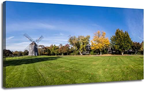 Canvas Wall Art Decor Classical vintage House East Hampton old hook mill Print Pictures Poster Artwork Framed Paintings for Living Room Large Size Bathroom Bedroom Decorations