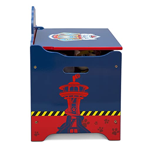 Delta Children PAW Patrol 4-Piece Playroom Set Includes Table with 2 Chairs and Deluxe Toy Box, Blue