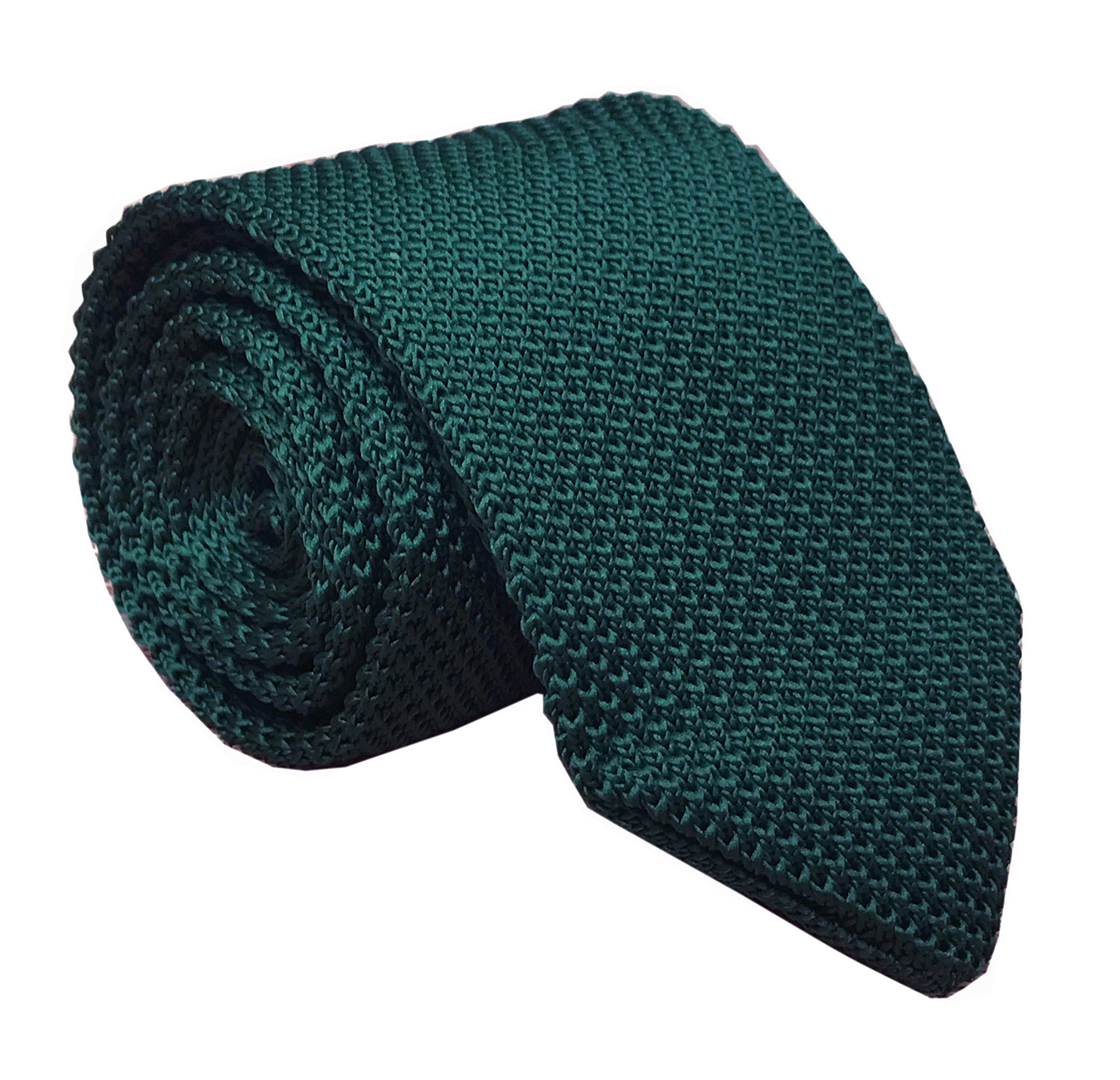 Vintage Ugly Dark Green Tie for Men Knitting Narrow Necktie for Adults Best Gift