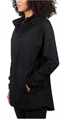 Kirkland Signature Womens Water and Wind Resistant Hooded Anorak Jacket (X-Large, Black)
