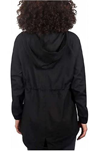 Kirkland Signature Womens Water and Wind Resistant Hooded Anorak Jacket (X-Large, Black)