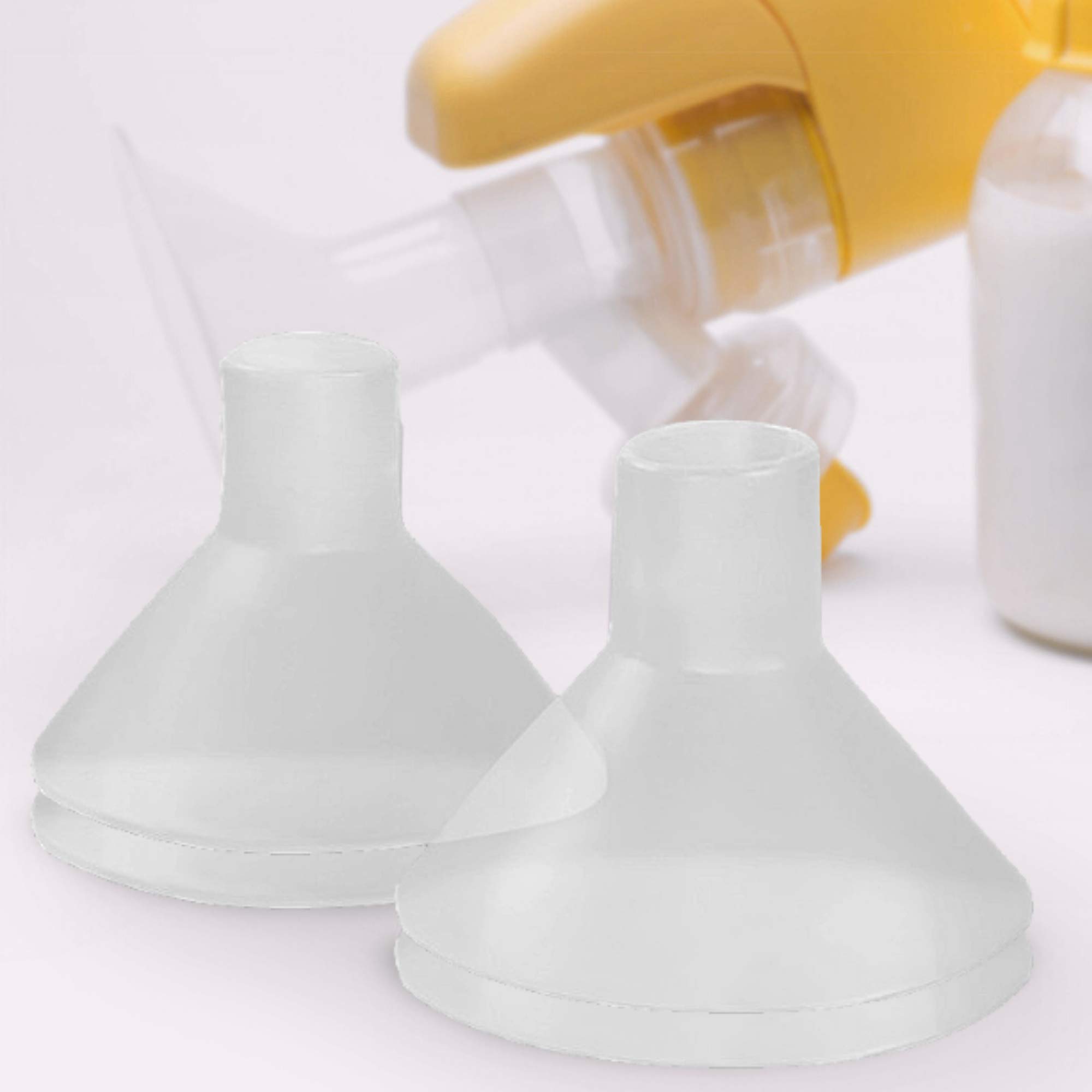 BeauGen Clearly Comfy Breast Pump Cushion – Soft, Stretchy, Clear, and Comfortable Flange Inserts for Improved Comfort and Fit – BPA Free, Food Safe Plastic (2 Pair)