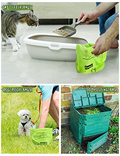 Cat Litter Bags for Poop Biodegradable Cat Waste Disposal Bag Leakproof Durable and Unscented Large to Fit Any Scoop - 100 Count…